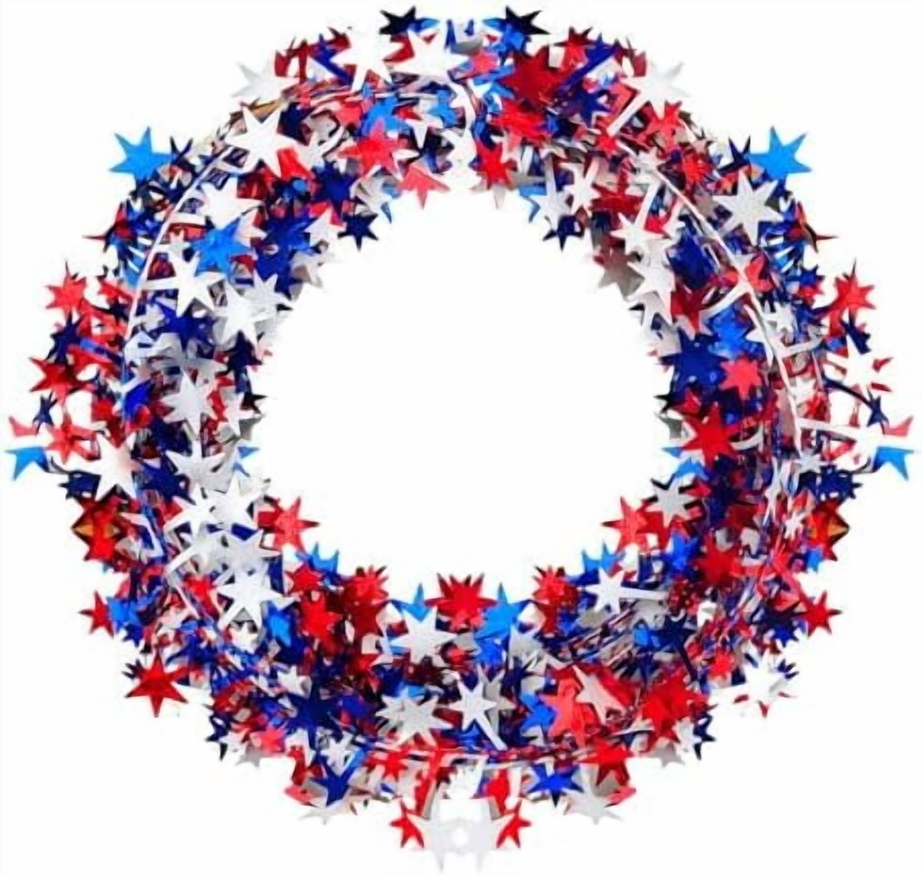 2 Rolls Tinsel Stars Wire Garland for Independence Day Veterans ...