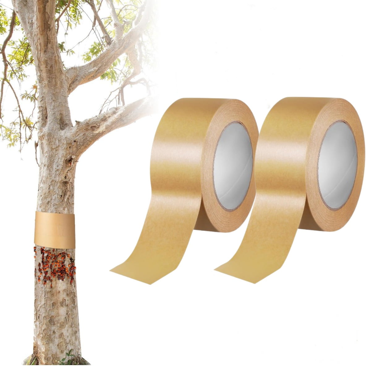 2 Rolls Tree Barrier Tape, 2in x 196ft Insect Protector Tree Wrap ...
