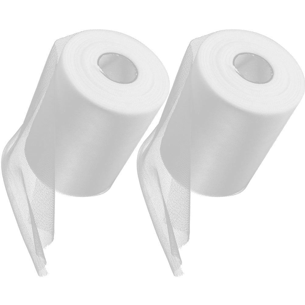 2 Rolls Tulle Spool DIY Netting Fabric Mesh Ribbon for Wedding Dress ...