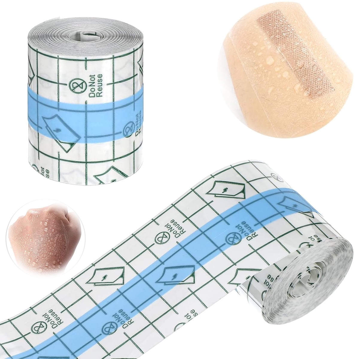 2 Rolls Waterproof Bandages Tutuviw Transparent Film Dressing Clear ...