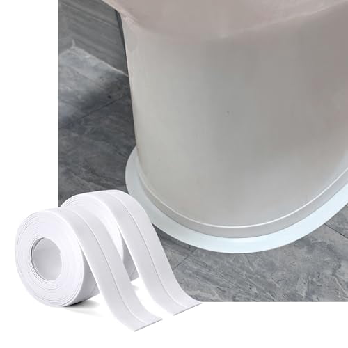 2 Rolls White Caulk Tape Waterproof Self Adhesive,Toilet Bathtub ...
