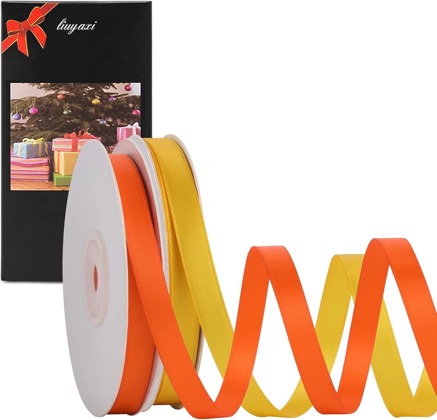 2 Rolls Yellow & Torrid Stain Ribbon,3/8 Inch x Continuous 25 Yards ...