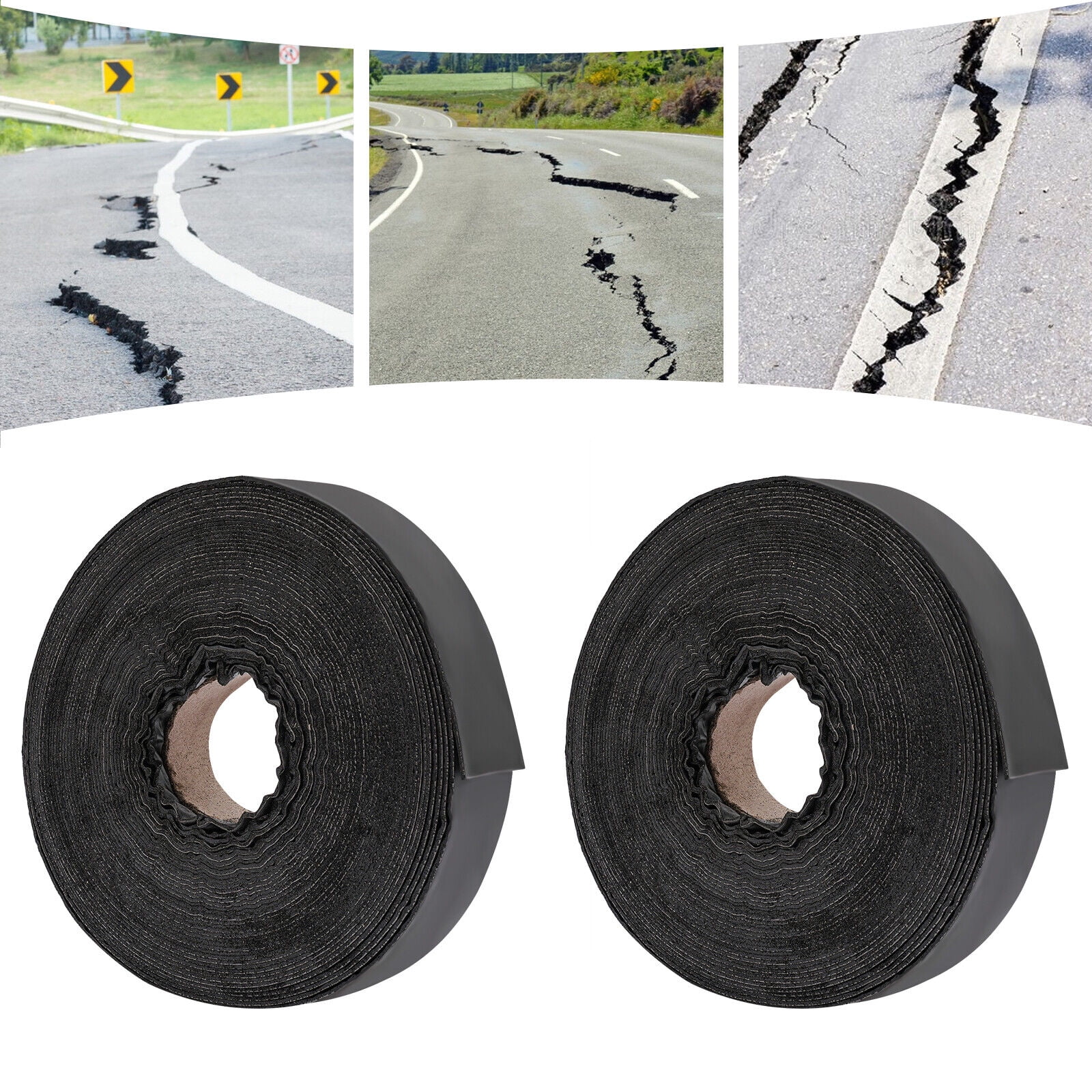 2 Rolls of 5 cm X 15m Thick 2.5mm Self-adhesive Pavement Tapes Crack ...