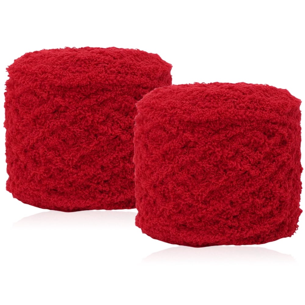 2 Rolls of Coral Fleece Yarn Colorful Coral Velvet Yarn for Crochet and ...