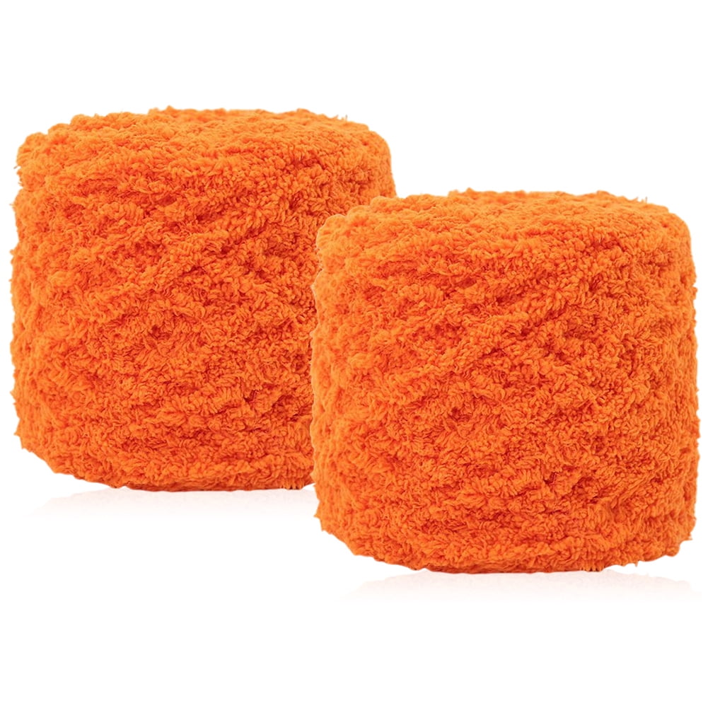 2 Rolls of Coral Fleece Yarn Colorful Coral Velvet Yarn for Crochet and ...