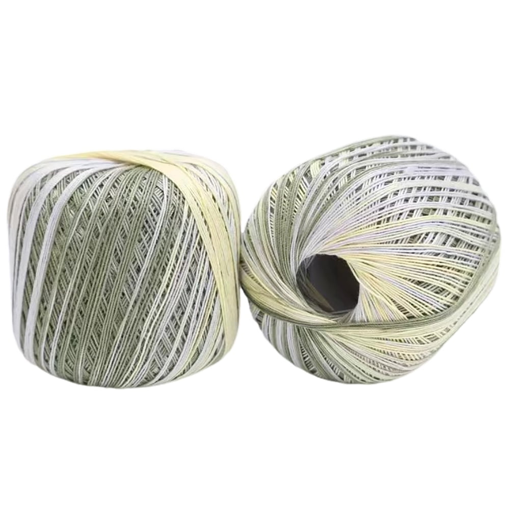 2 Rolls of Fine Cotton Yarn Colorful Segmental Dyed Silk Thread Roll ...