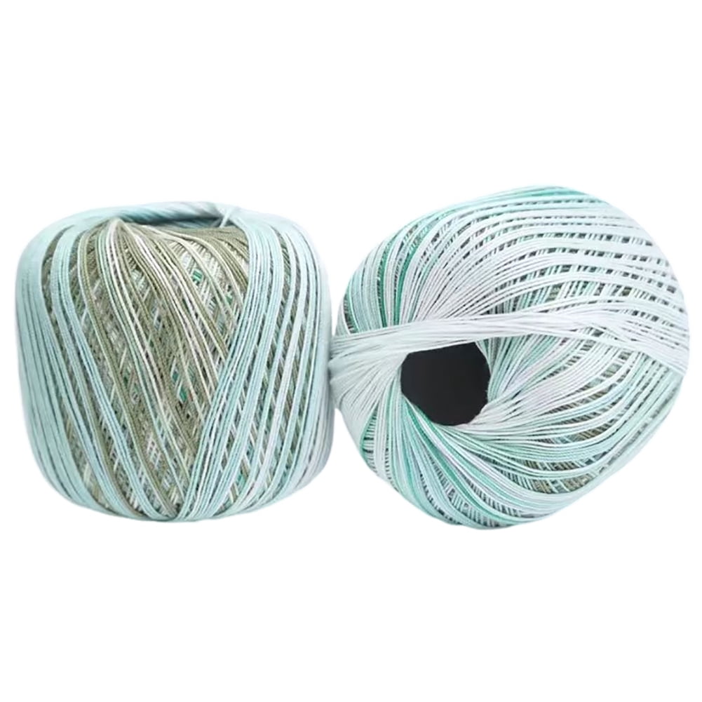 2 Rolls of Fine Cotton Yarn Colorful Segmental Dyed Silk Thread Roll ...