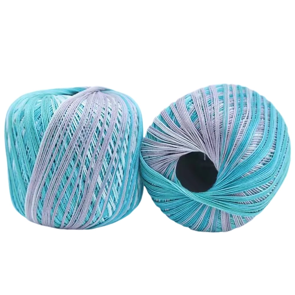 2 Rolls of Fine Cotton Yarn Colorful Segmental Dyed Silk Thread Roll ...
