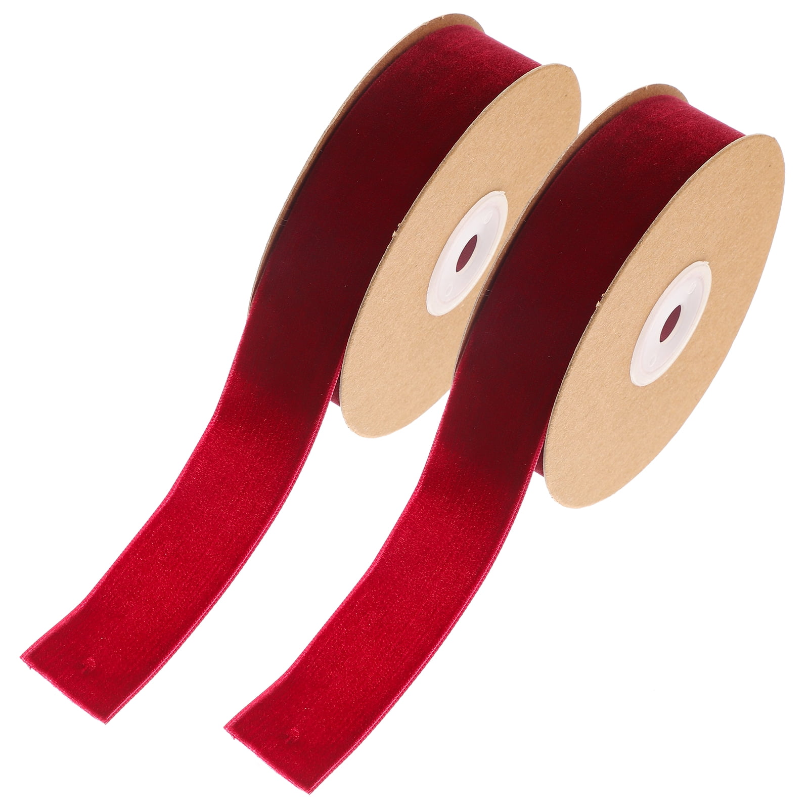 OUNONA Dark Red Fabric Ribbon for Crafts, Wrapping, Party Decorations ...