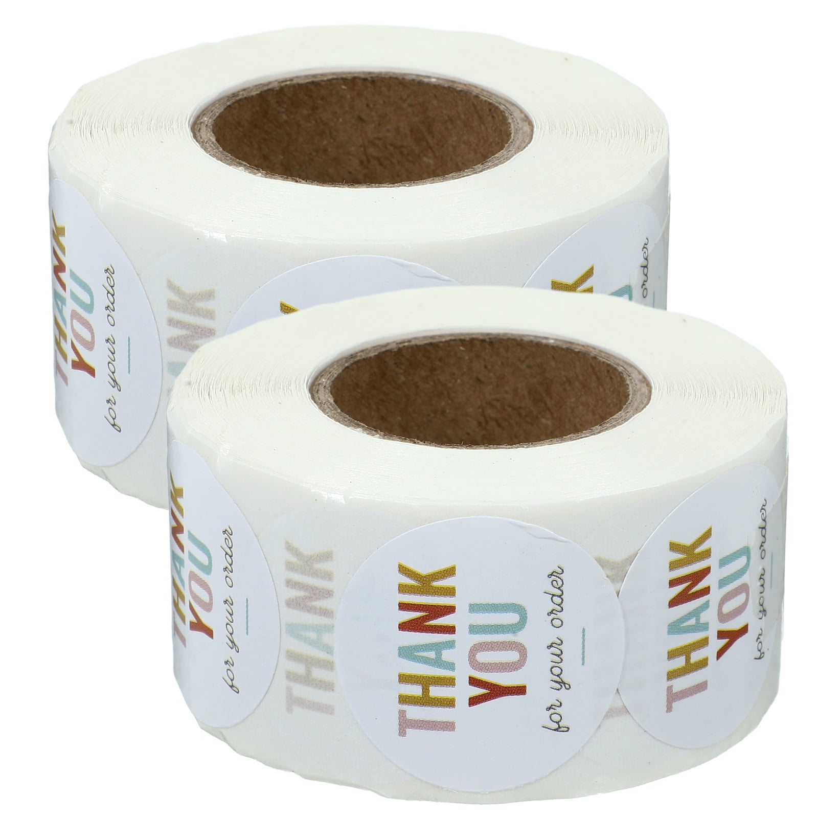 2 Rolls of Round Thank You Stickers Decorative Gift Box Sealing ...