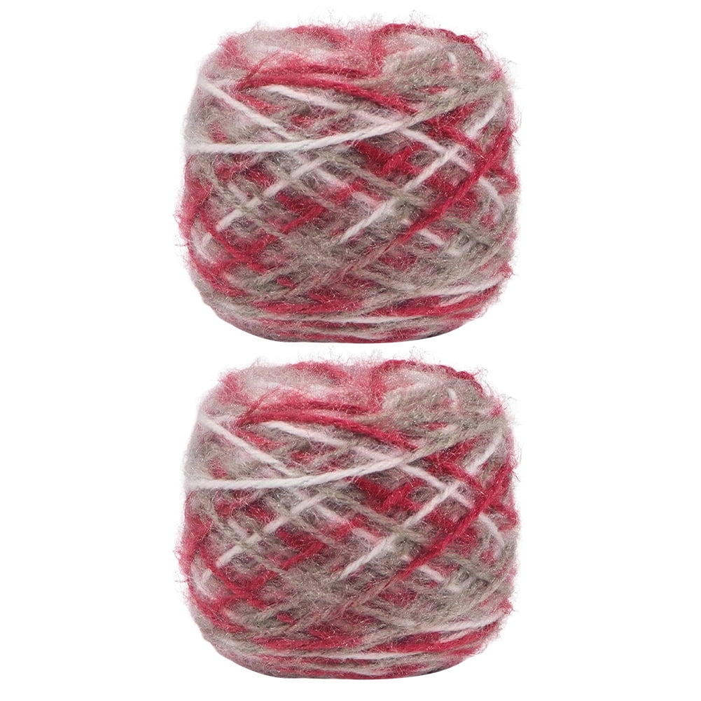 2 Rolls of Shiny Knitting Yarn Medium Thick Polyester Thread for ...