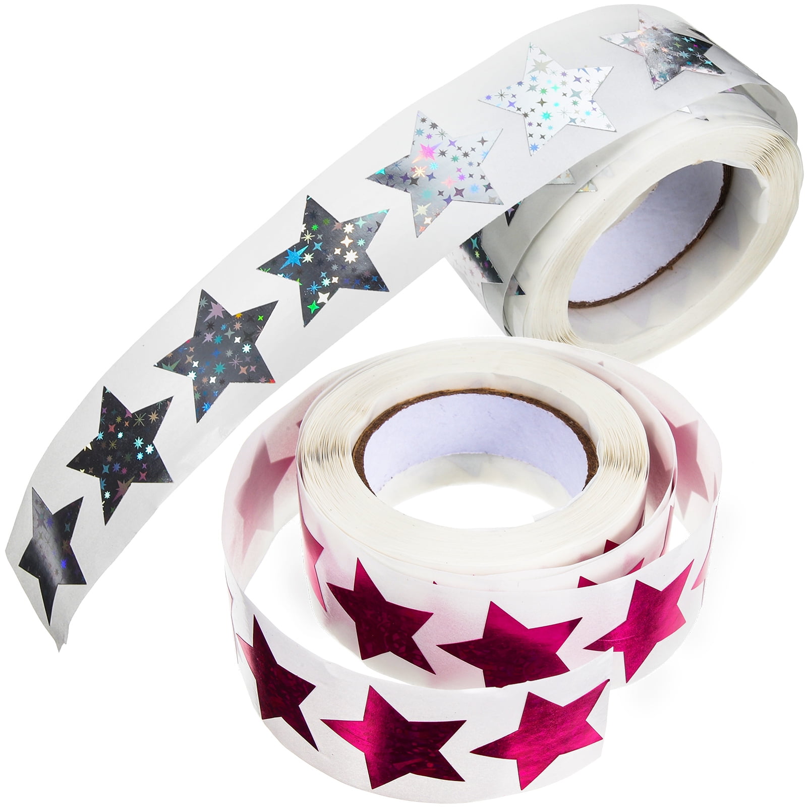 2 Rolls of Star Stickers for Reward Self Adhesive Label Stars Glitter ...
