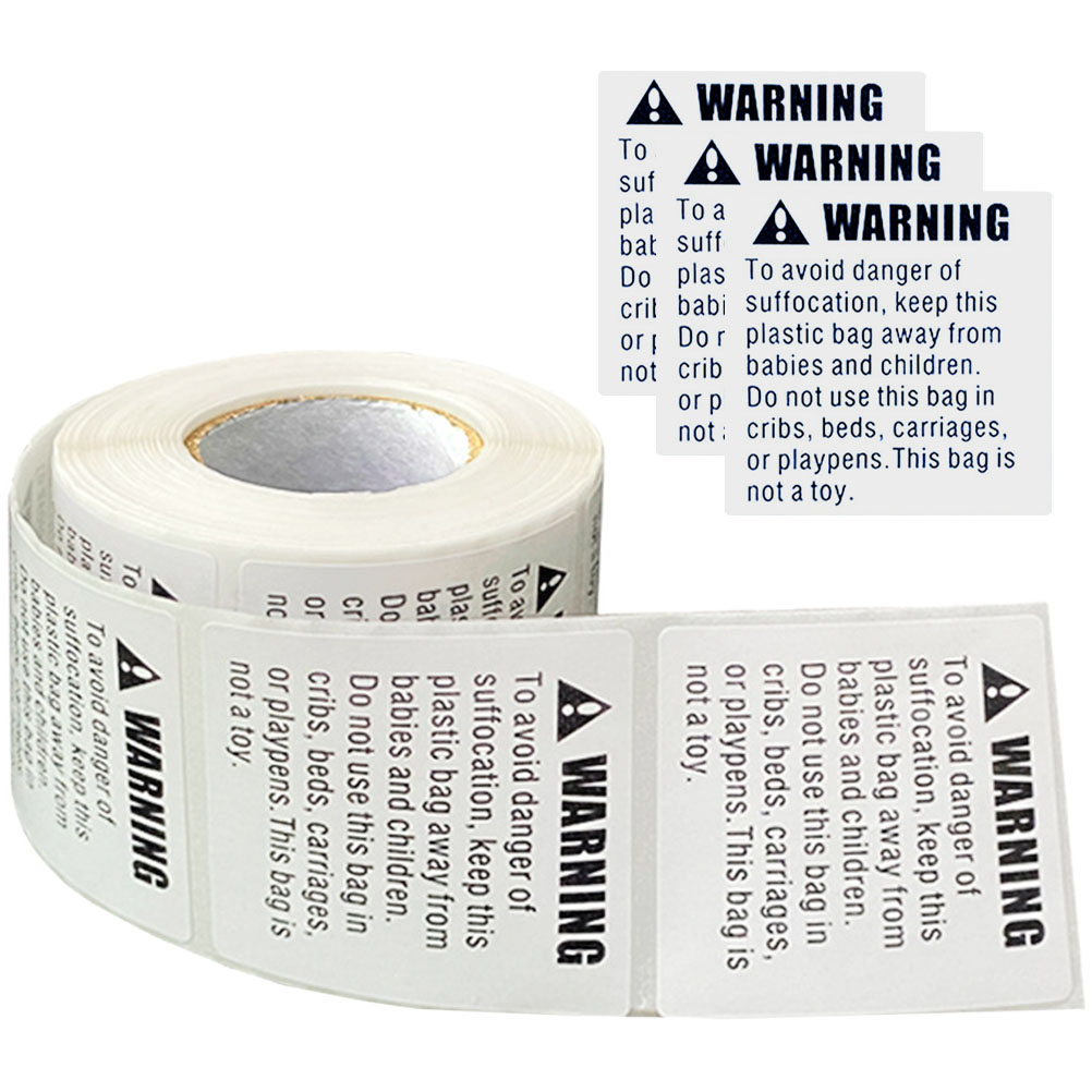 2 Rolls of Warning Suffocation Labels Packaged Box Warning Labels ...