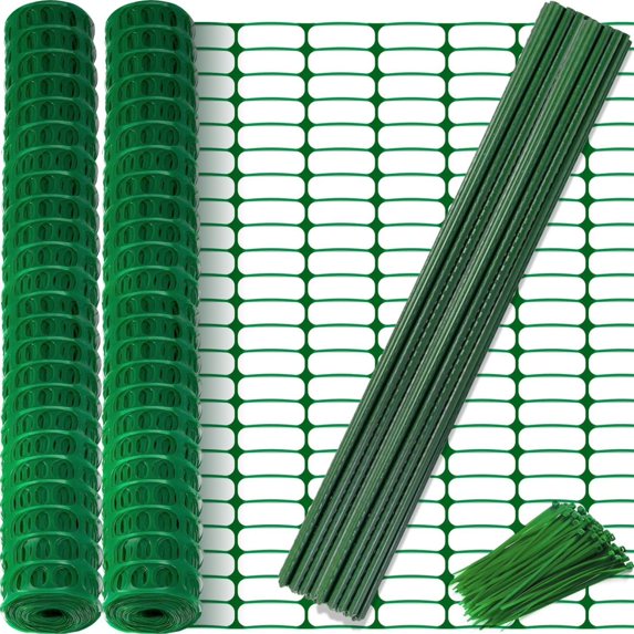 2 Rolls x 100' Feet/Roll - Plastic Garden Fence Roll, Pets Animals ...