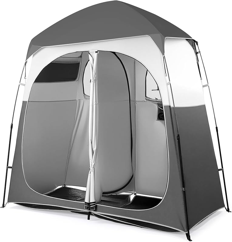 2 Room Shower Tent, 7.5 FT Instant Pop Up Shelter with Carrying Bag ...