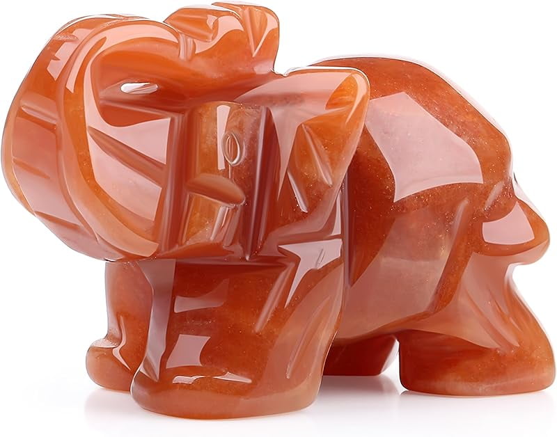 2" Rose Quartz Elephant Decor Healing Crystal Cute Polished Natural ...