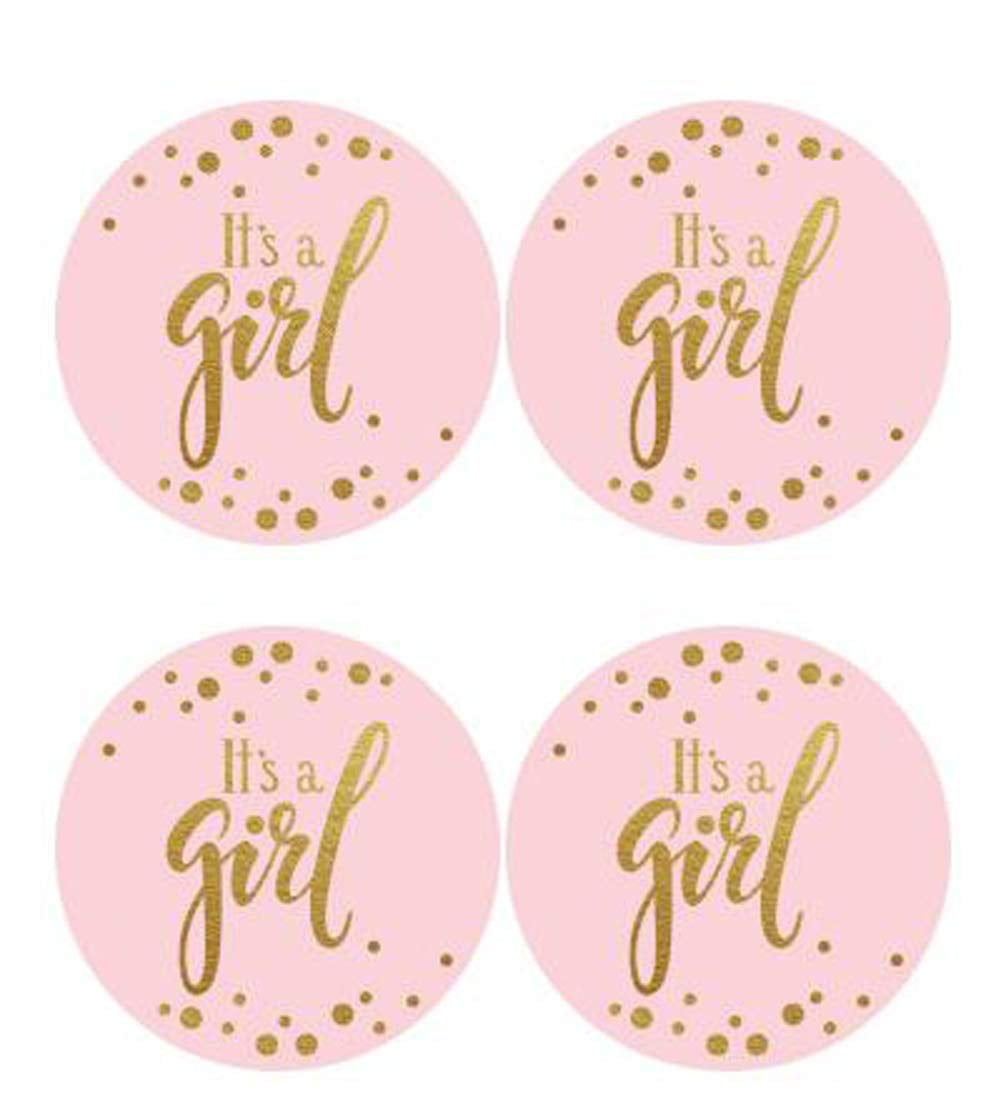 2" Round 50 Pack RRF12 Pink It's a Girl Label Stickers Baby Shower ...