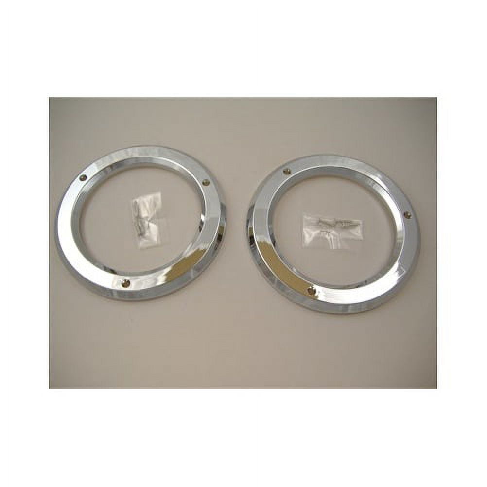 (2) Round Chrome Bezels / Covers 4" Grommet Mounted LED Stop Turn Tail ...