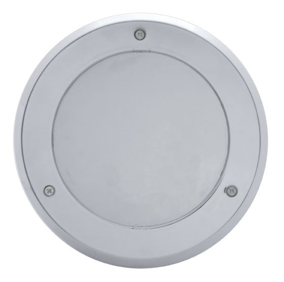 (2) Round Chrome Bezels / Covers 4" Grommet Mounted LED Stop Turn Tail ...