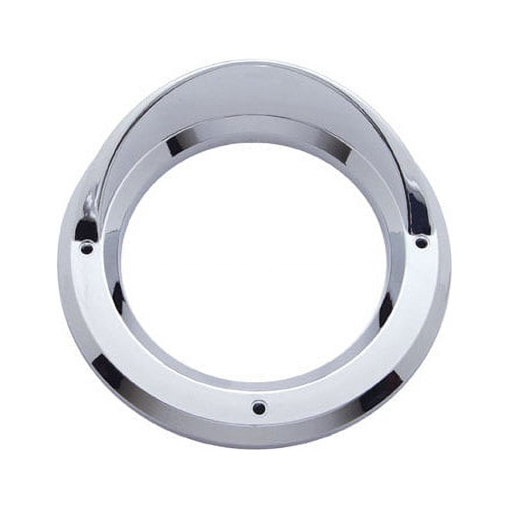 (2) Round Chrome Visor Bezels / Covers 4" Grommet Mounted LED Stop Tail ...