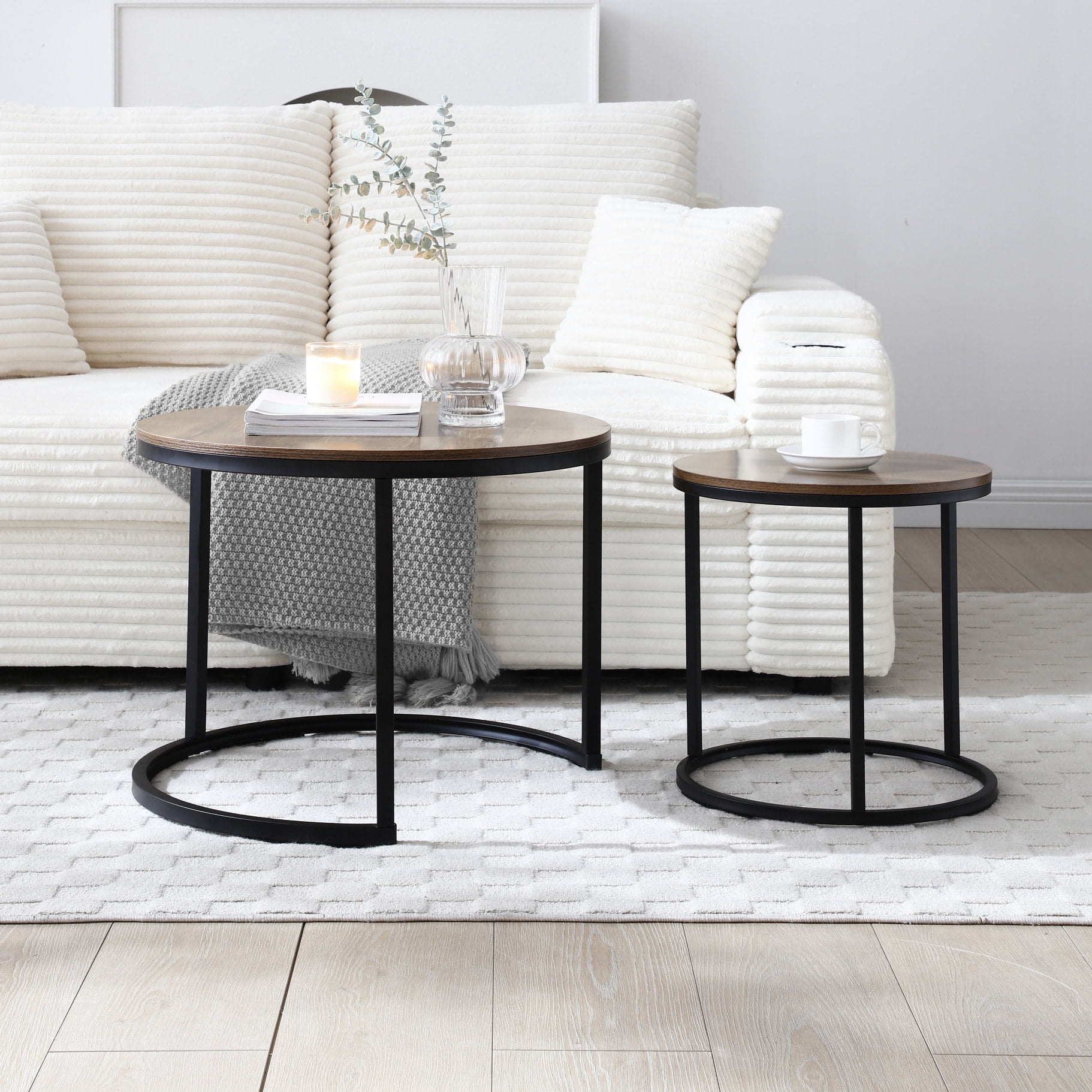 2 Round Coffee Tables Set | Combine or Separate According to Space ...