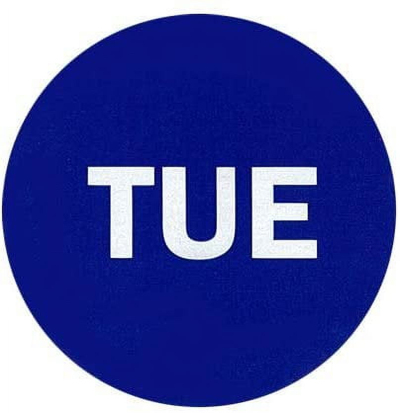 2" Round Day of The Week Blue Color Coding Dot Stickers, 500 per Roll ...