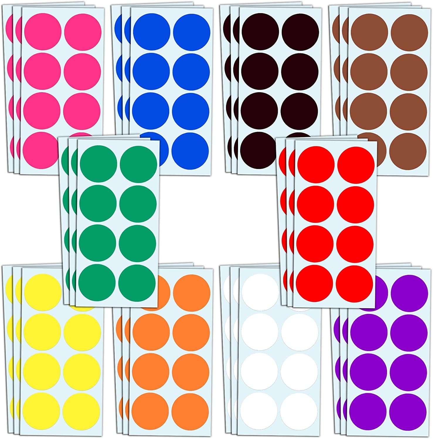2" Round Large Colored Moving Stickers Labels - 10 Colors, Pack of 240 ...