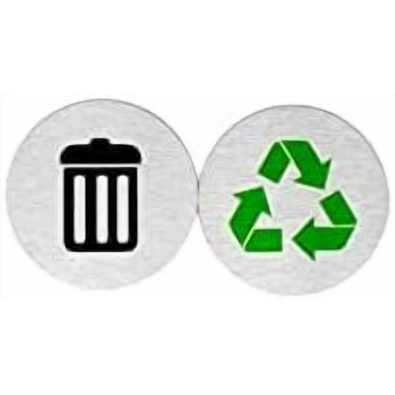 2" Round, Metal Trash & Recycling Signs | Sustainable Signage | Set of ...