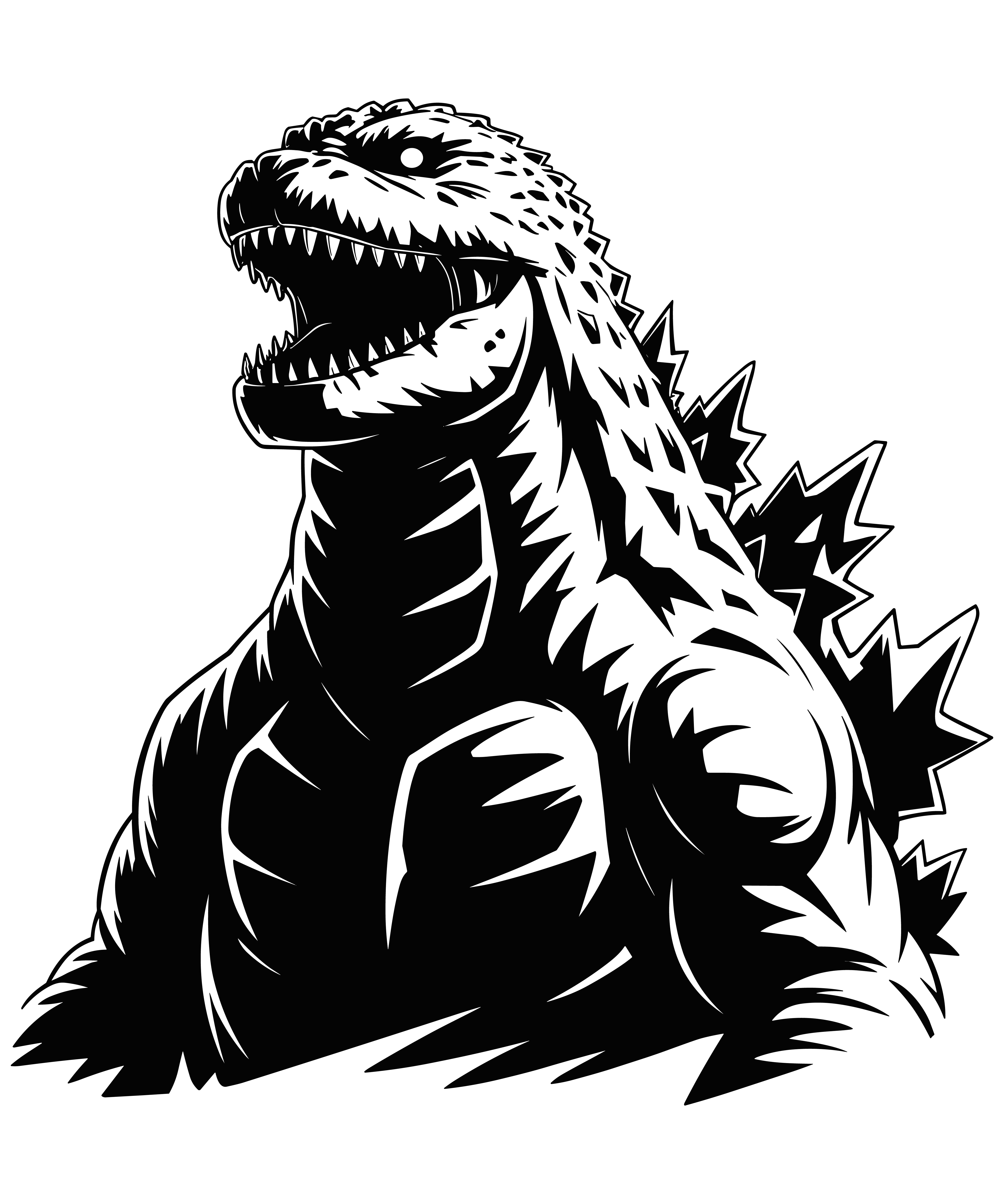 2" Round Pre-Cut Godzilla Silhouette Photo Edible Image Cake,Cupcake ...