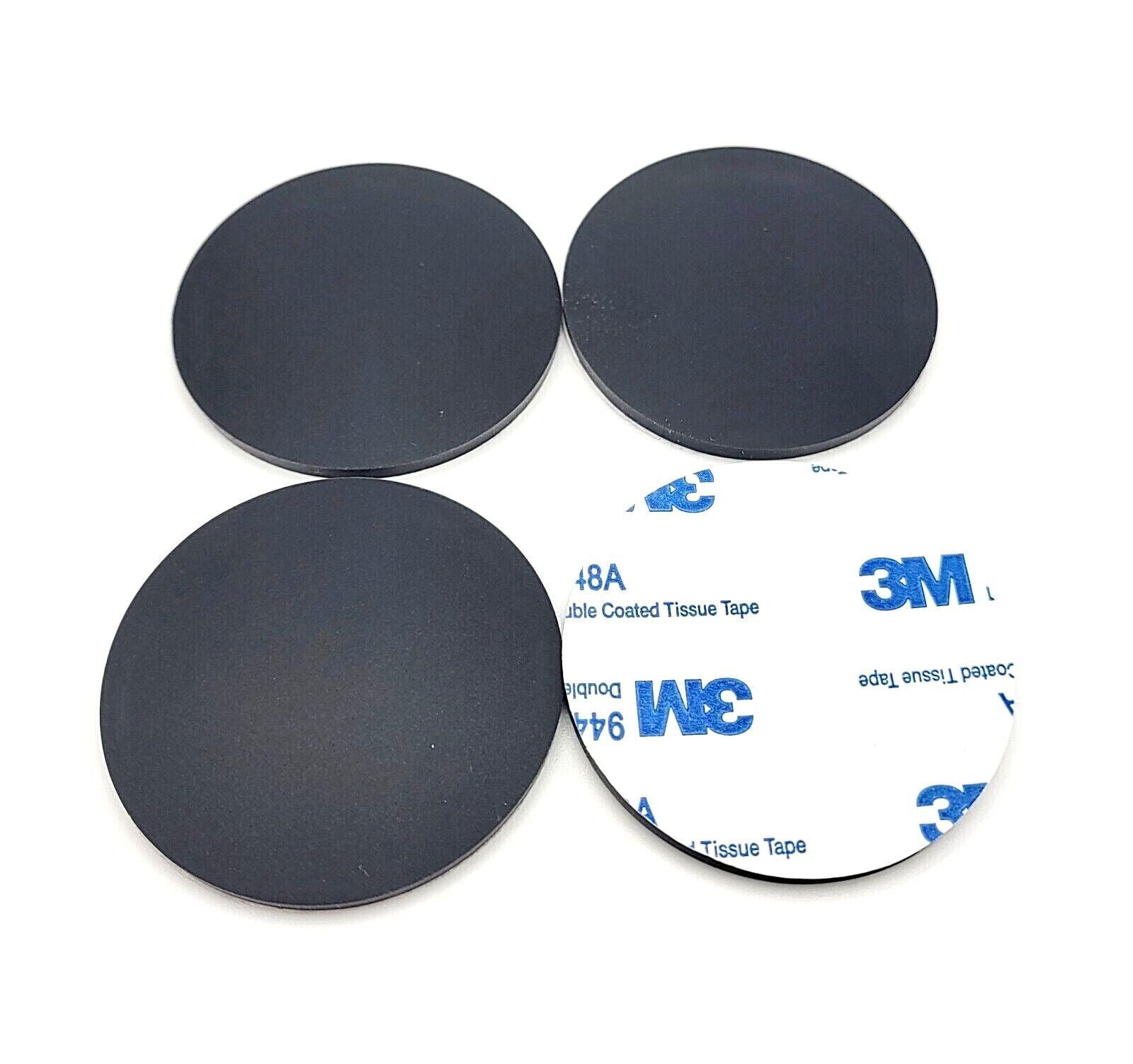 2" Round Rubber Stick on Feet 1/8" Thick 3M Adhesive Backing Bumper ...