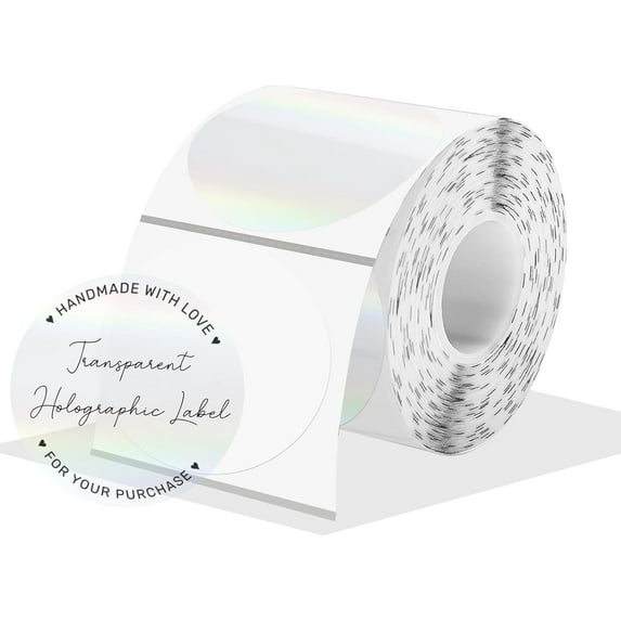 2" Round Transparent Thermal Self-Adhesive Labels, Holographic Direct ...