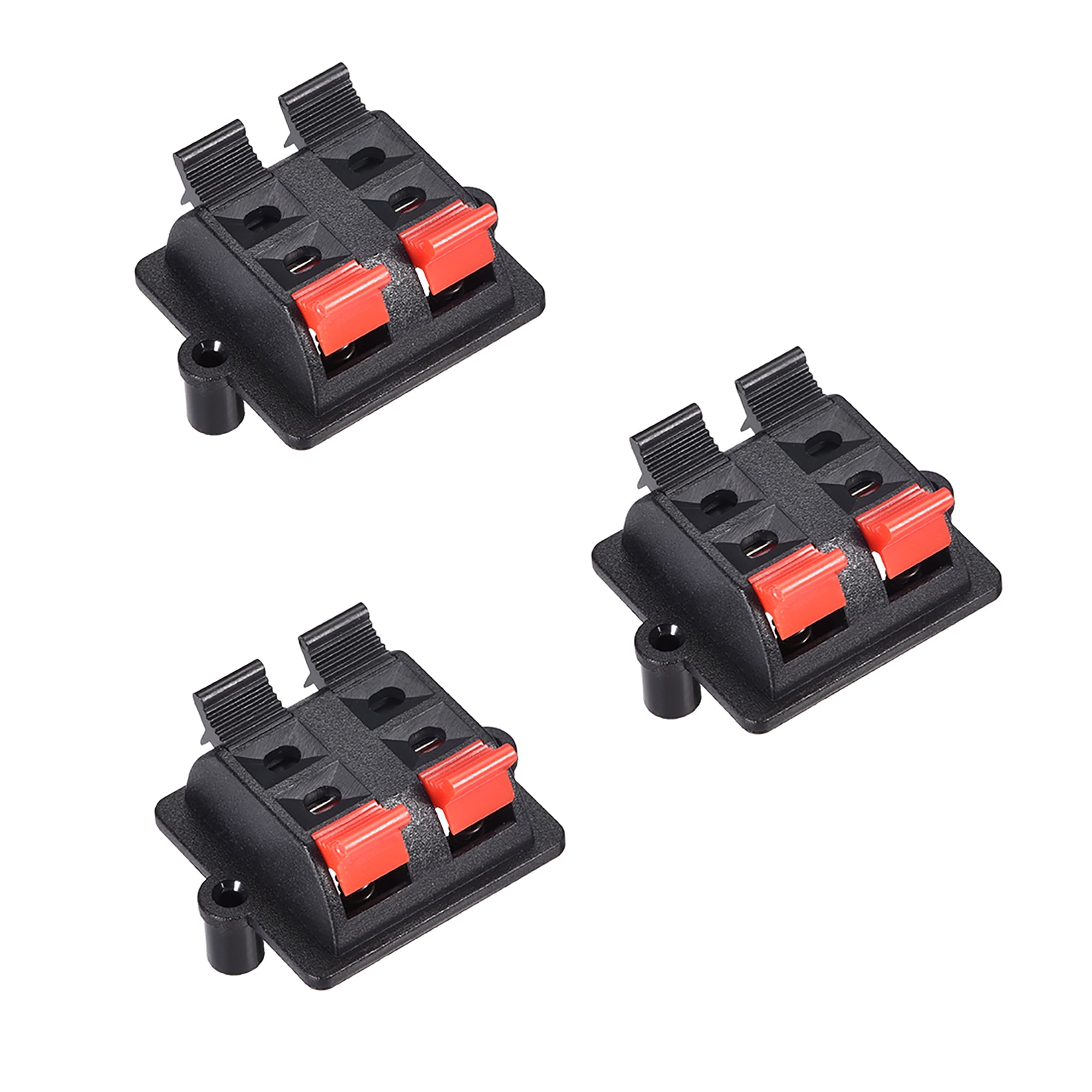 2 Row 4 Way Spring Speaker Terminal Clip Push Release Connector ...