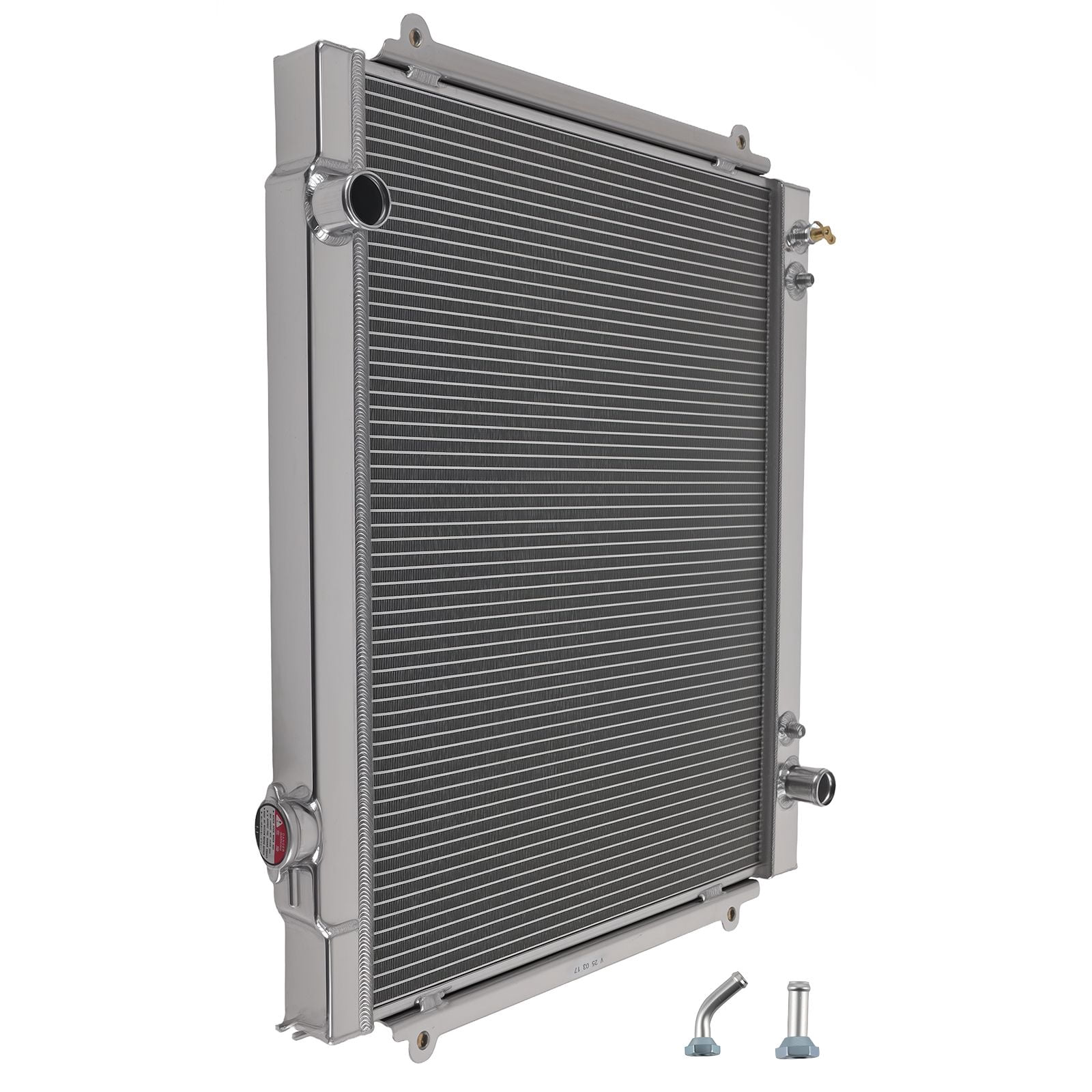 2-Row Aluminum Radiator Assembly with AT Transmission Oil Cooler for ...