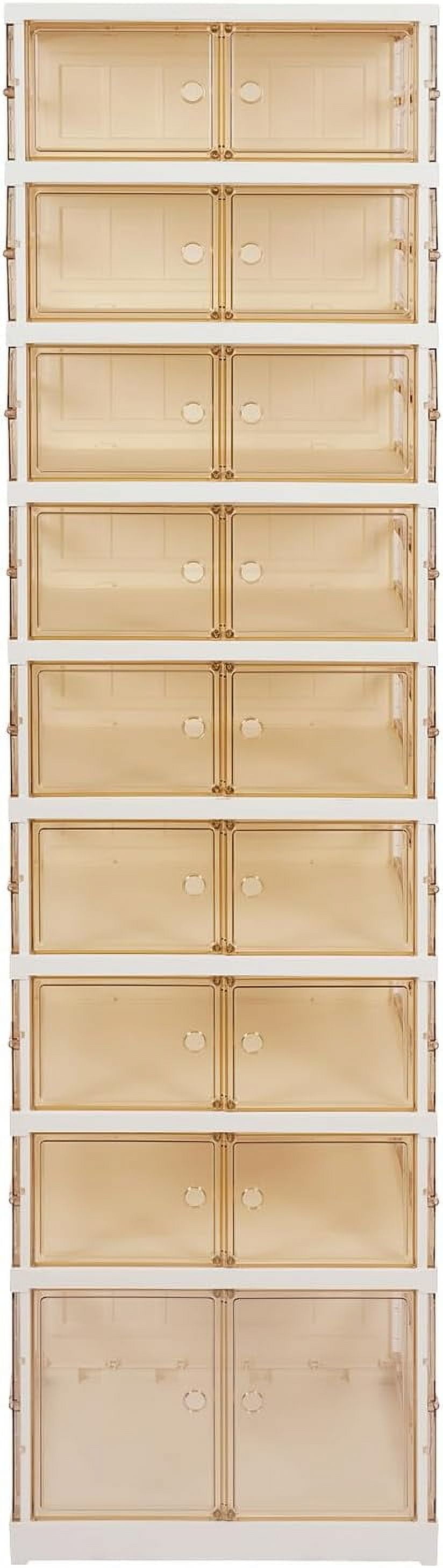 2- Rows 9 Tiers Foldable Shoe Rack, Freestanding Shoe Cabinet Organizer ...