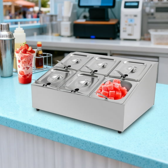 2 Rows Spice Rack Shelf Seasoning Organizer 6-Pans 6-Ladles Stainless ...