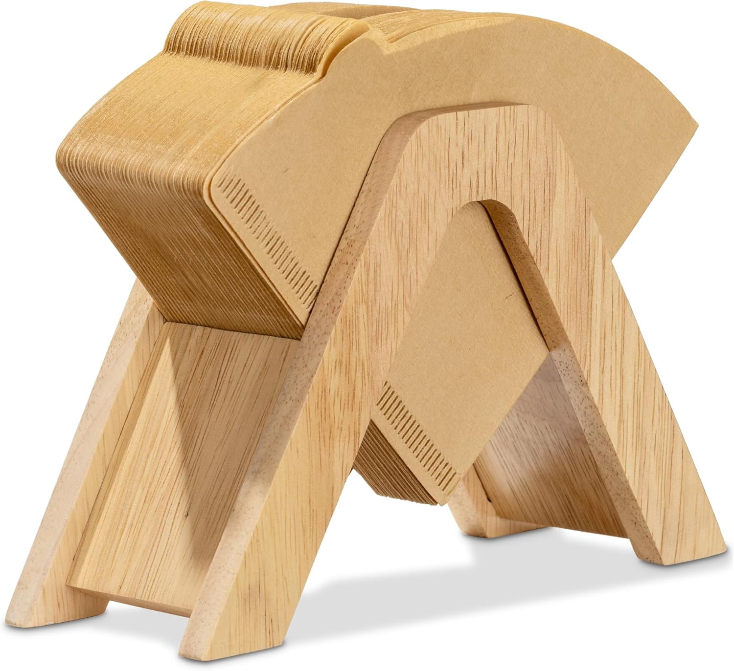 #2 Rubber Wood Coffee Filter Holder, Stylish Bar Accessories Storage ...