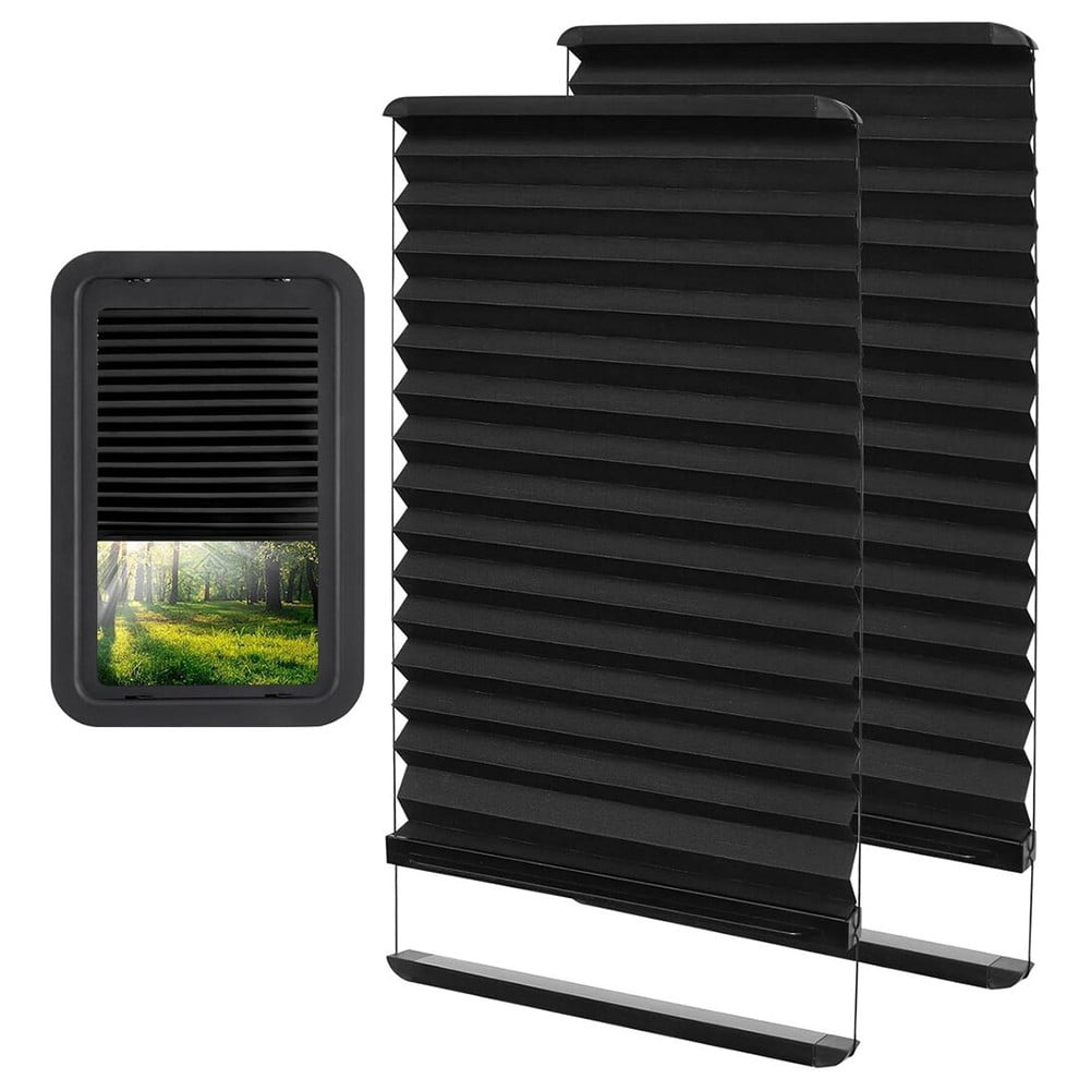 2*Rv Door Window Shade,12"X21" Aluminum Rail Folding Blinds Secret For ...