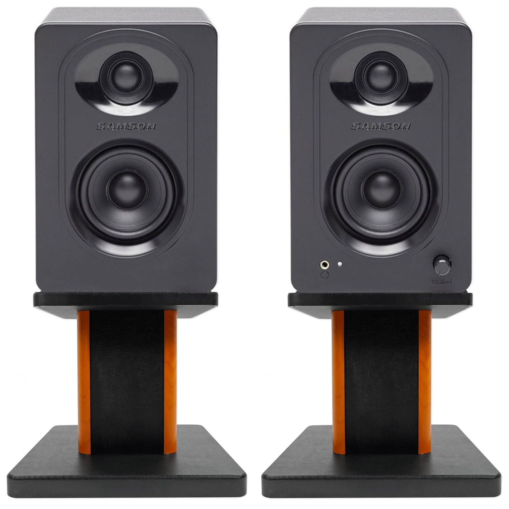 2) SAMSON M50 5" Studio/Computer/Podcast Reference Monitors Speakers ...