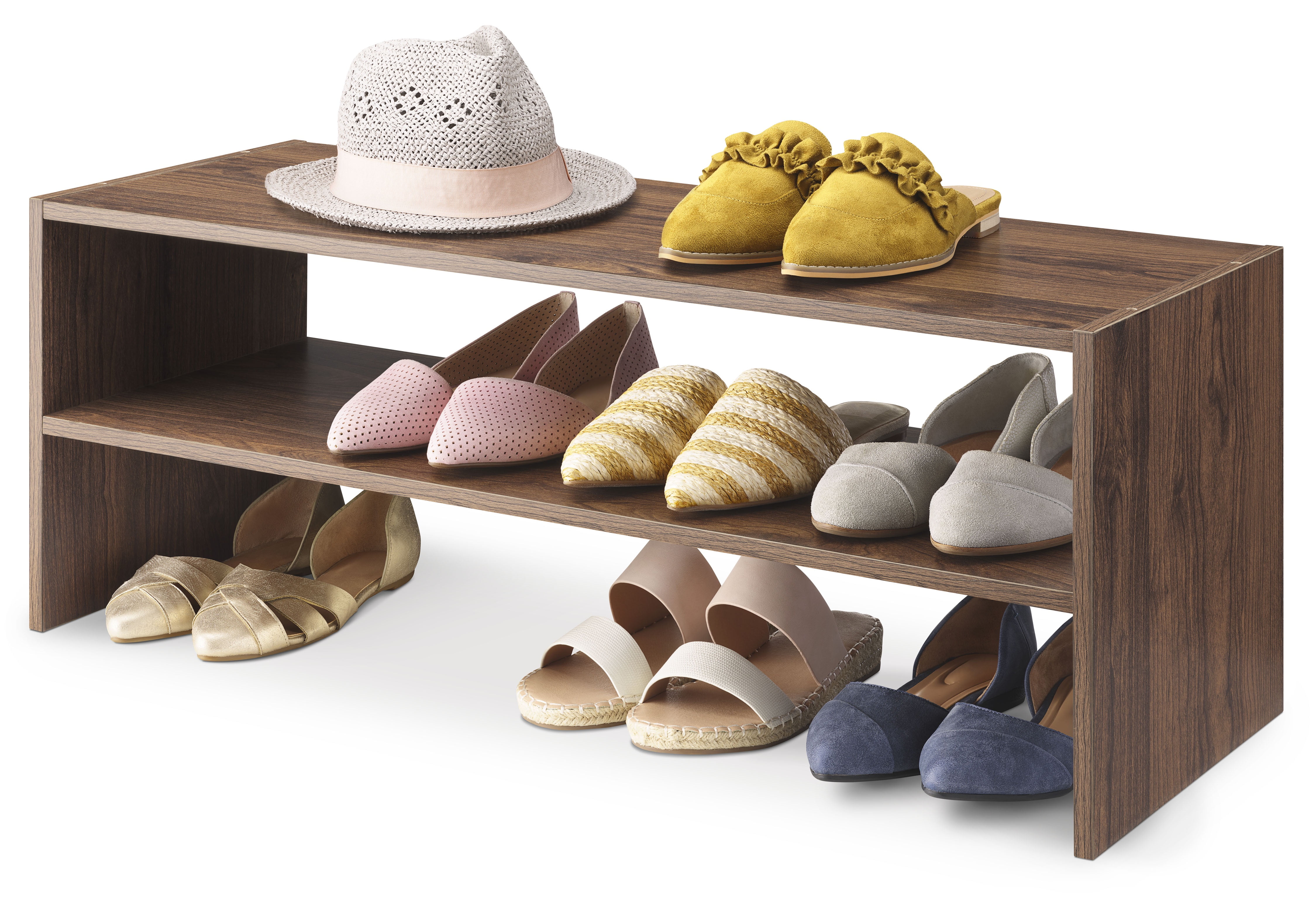 Whitmor Wood Stackable Shoe Rack - 2-Shelf - Home Decor - Walmart.com