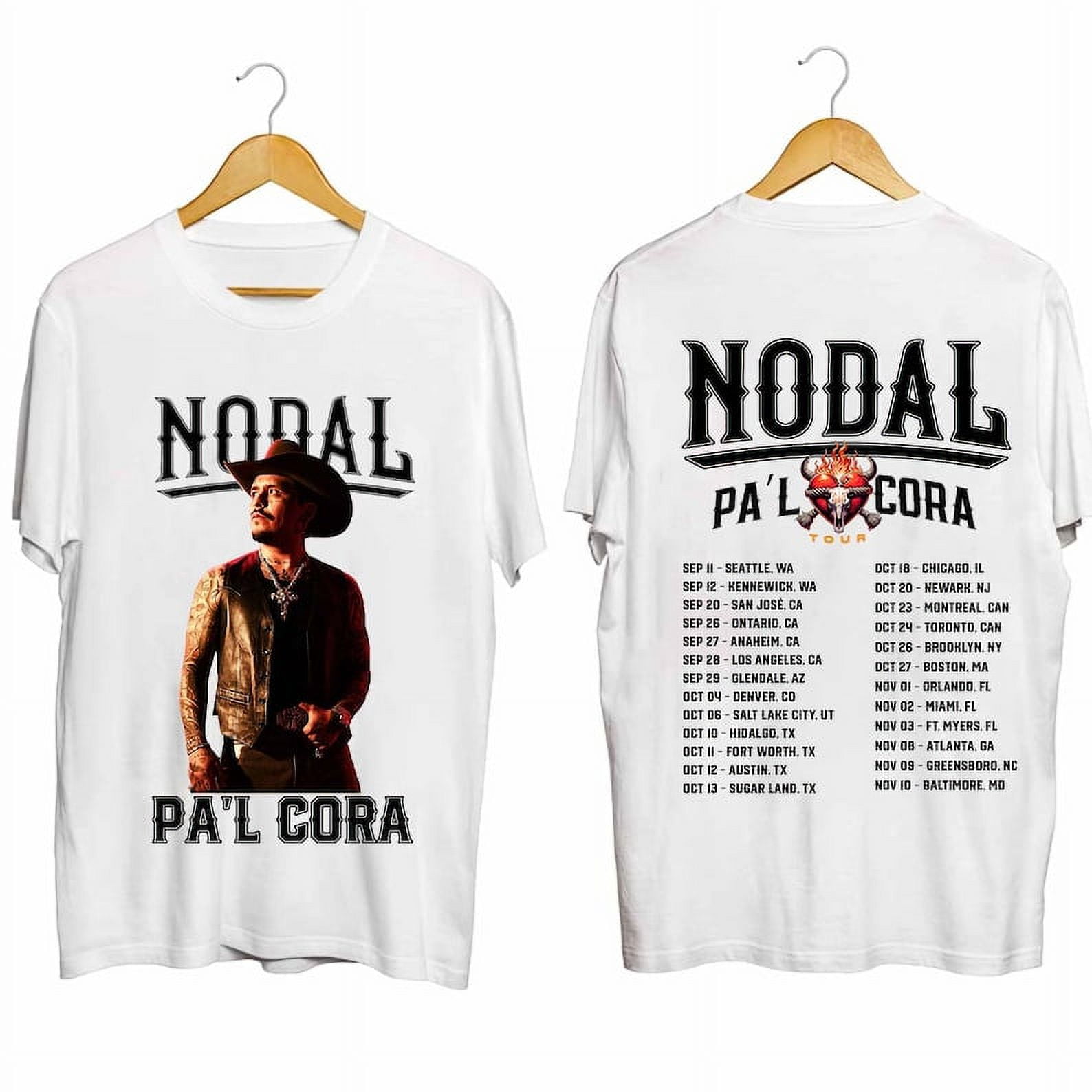 2 SIDE Christian Nodal - Pa’l Cora Tour 2024 Shirt, Christian Nodal Fan ...