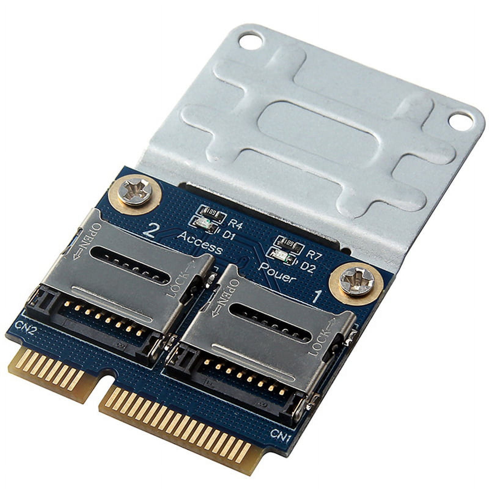 2 SSD HDD for Laptop Dual Micro- SD SDHC SDXC Mini Pci-E Adapter ...