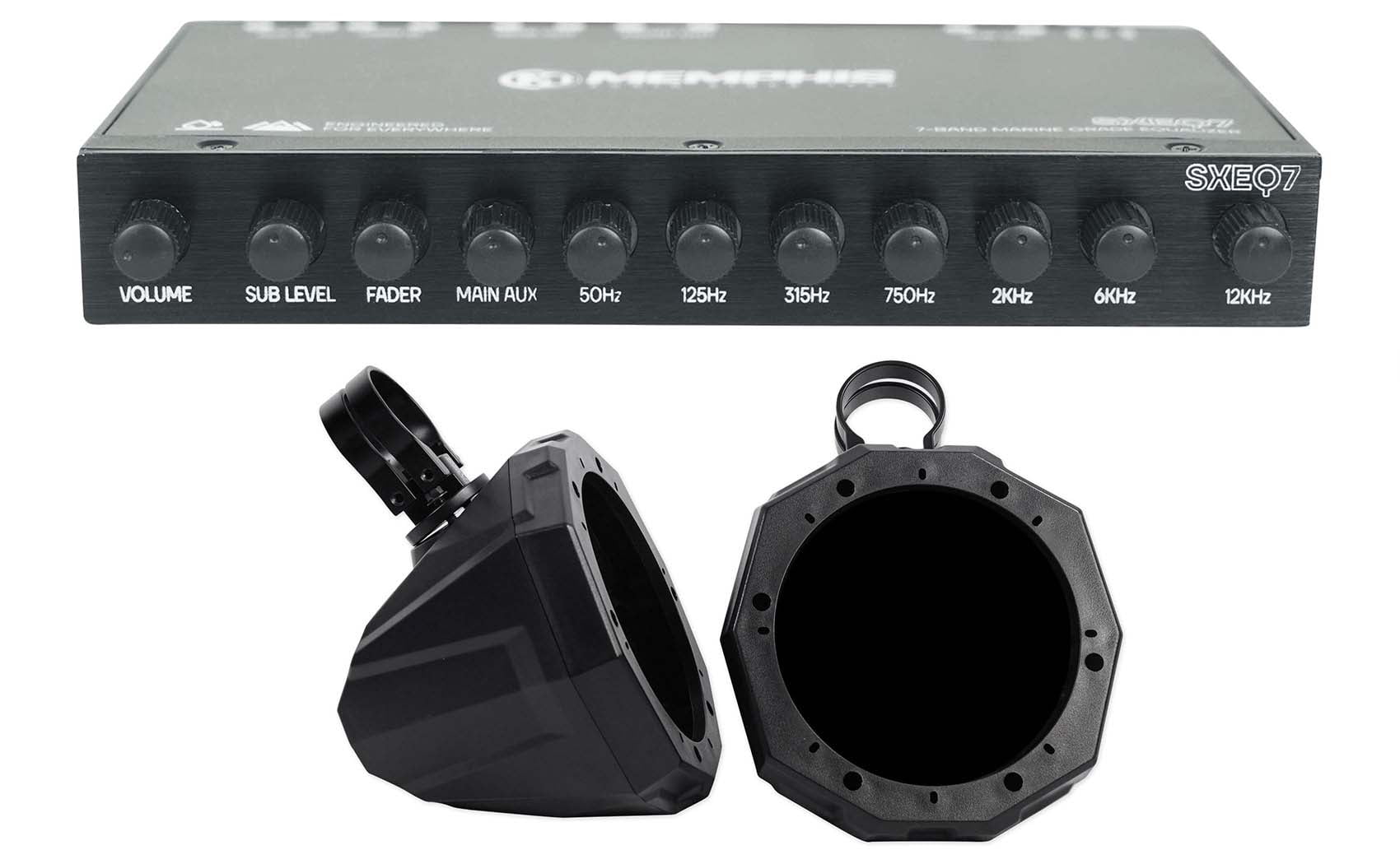 (2) SSV Works 6.5" Tower Speaker Pod Enclosures w/ 2" Clamps+Memphis 7 ...