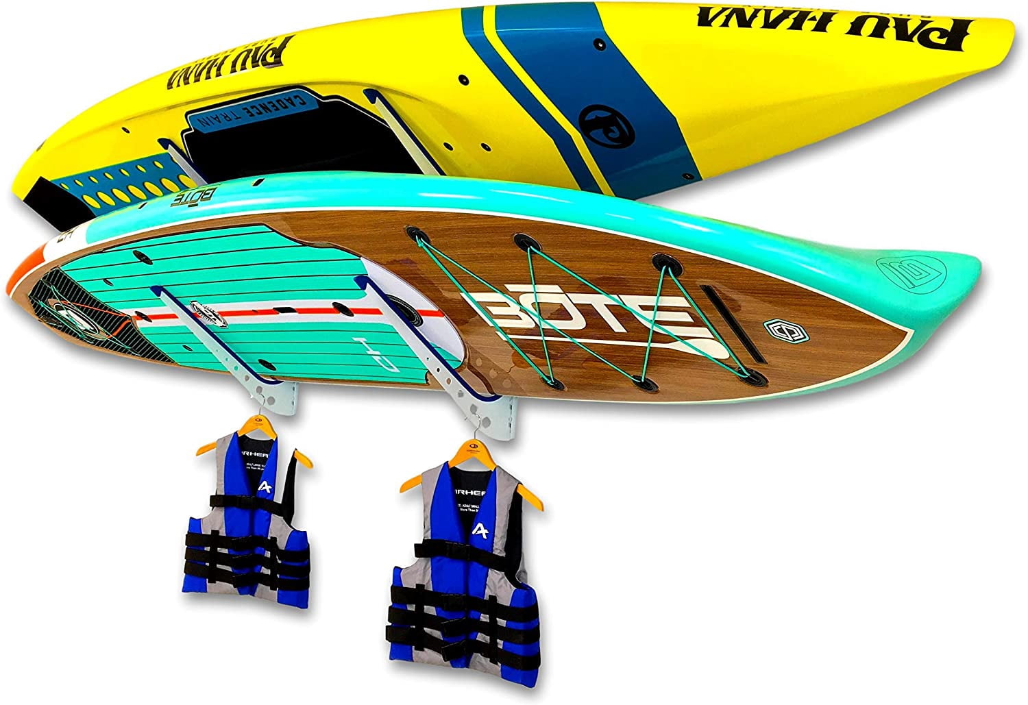 2 SUP Wall Storage Rack, Adjustable Metal Paddleboard Home and Garage ...