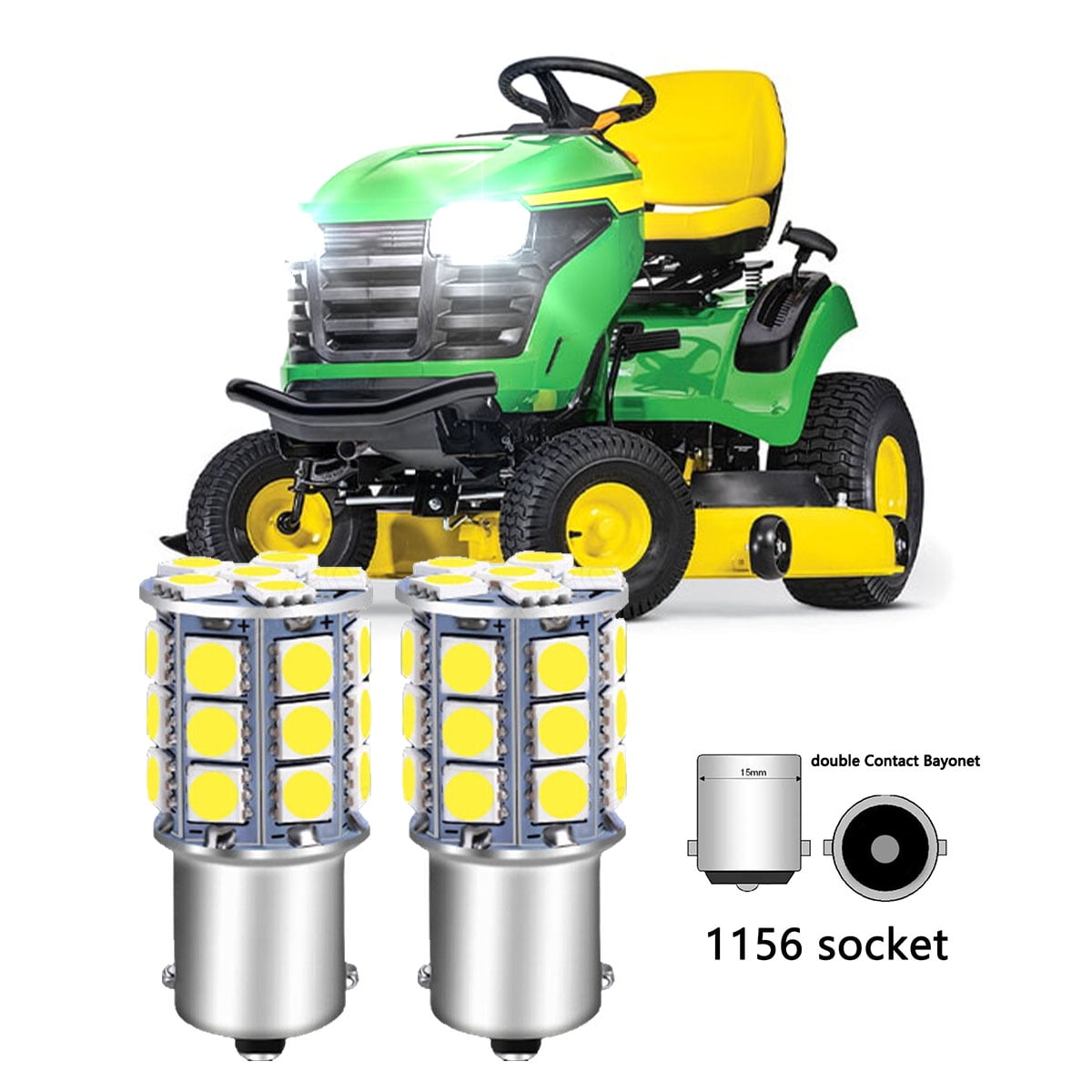 2 Superior Performance LED Light Bulbs for John Deere 6-16V, Waterproof ...