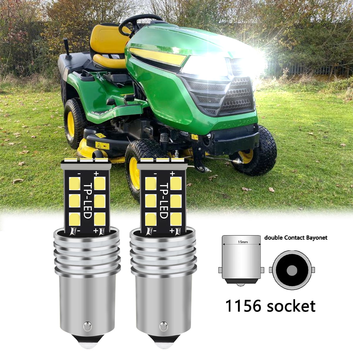 Super Bright LED Headlight Bulbs for Craftsman, Troy Bilt, Kubota ...