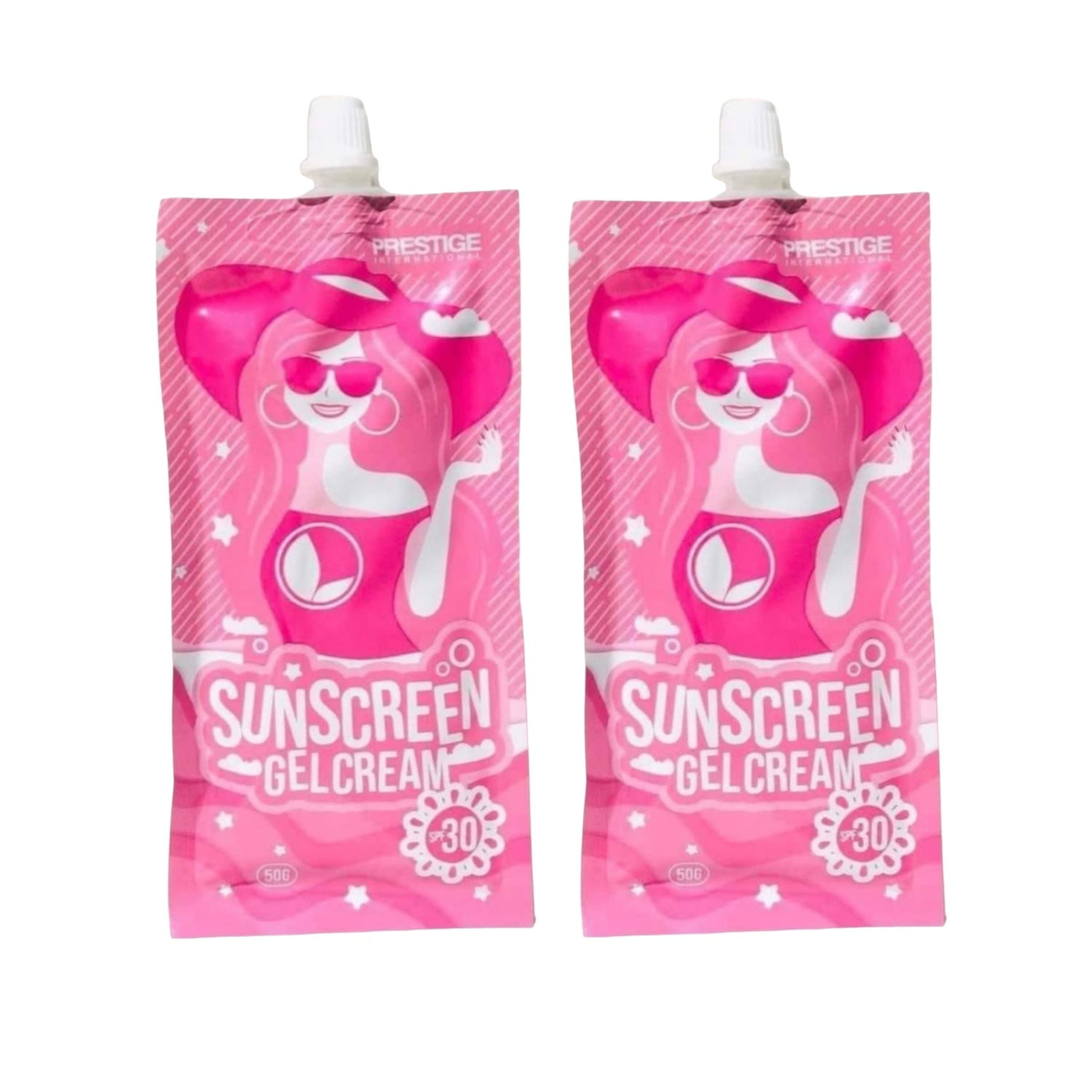 2 Sachets Prestige International 50g Sunscreen Gel-Cream SPF 30 ...