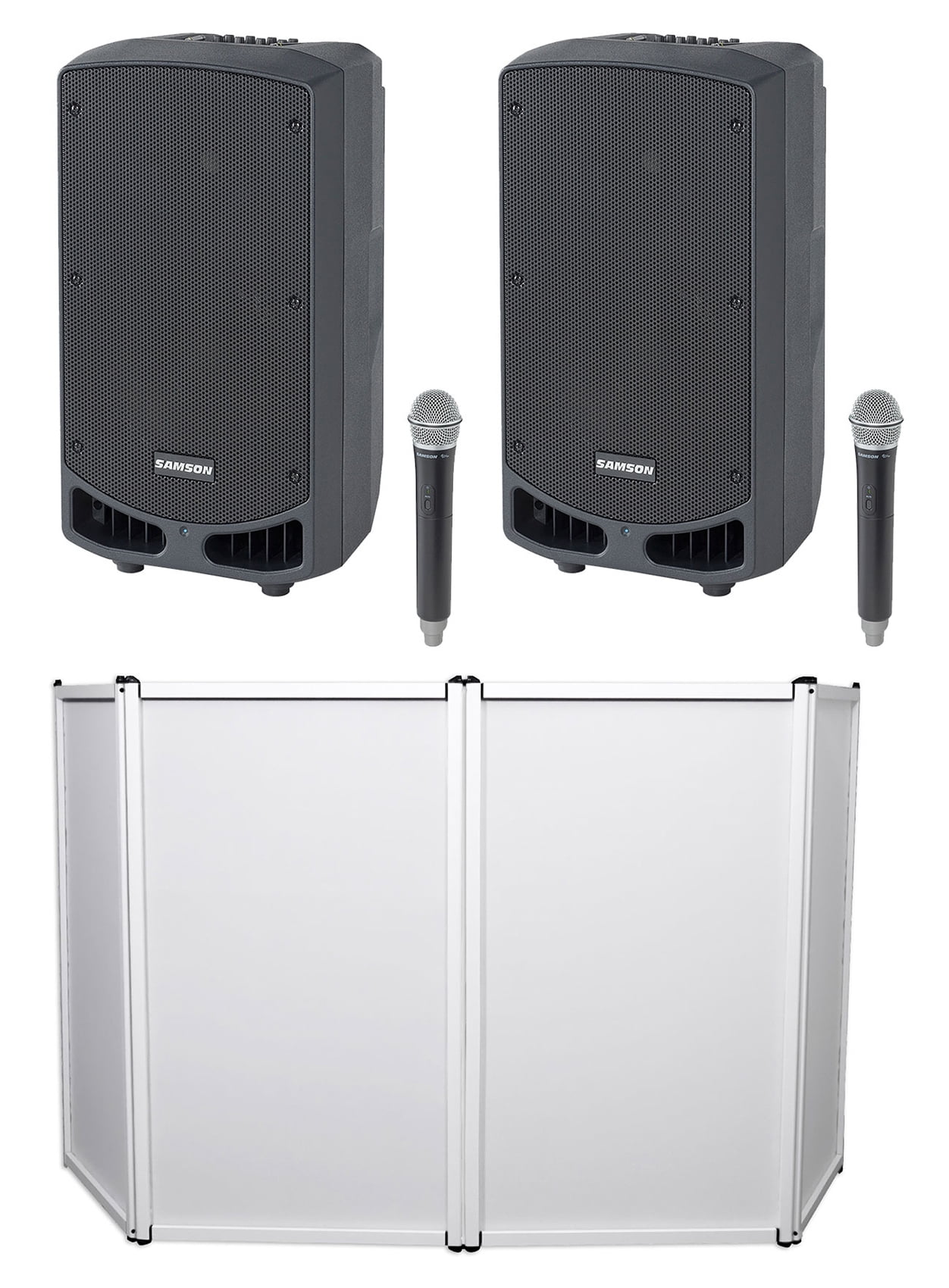 (2) Samson Expedition XP310W 10" DJ PA Speakers w/Bluetooth+Mic+Facade ...