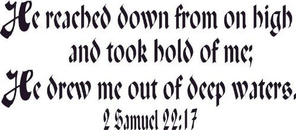 2 Samuel 22:17, Bible Verse Vinyl Wall Decal by Scripture Wall Art, 11 ...
