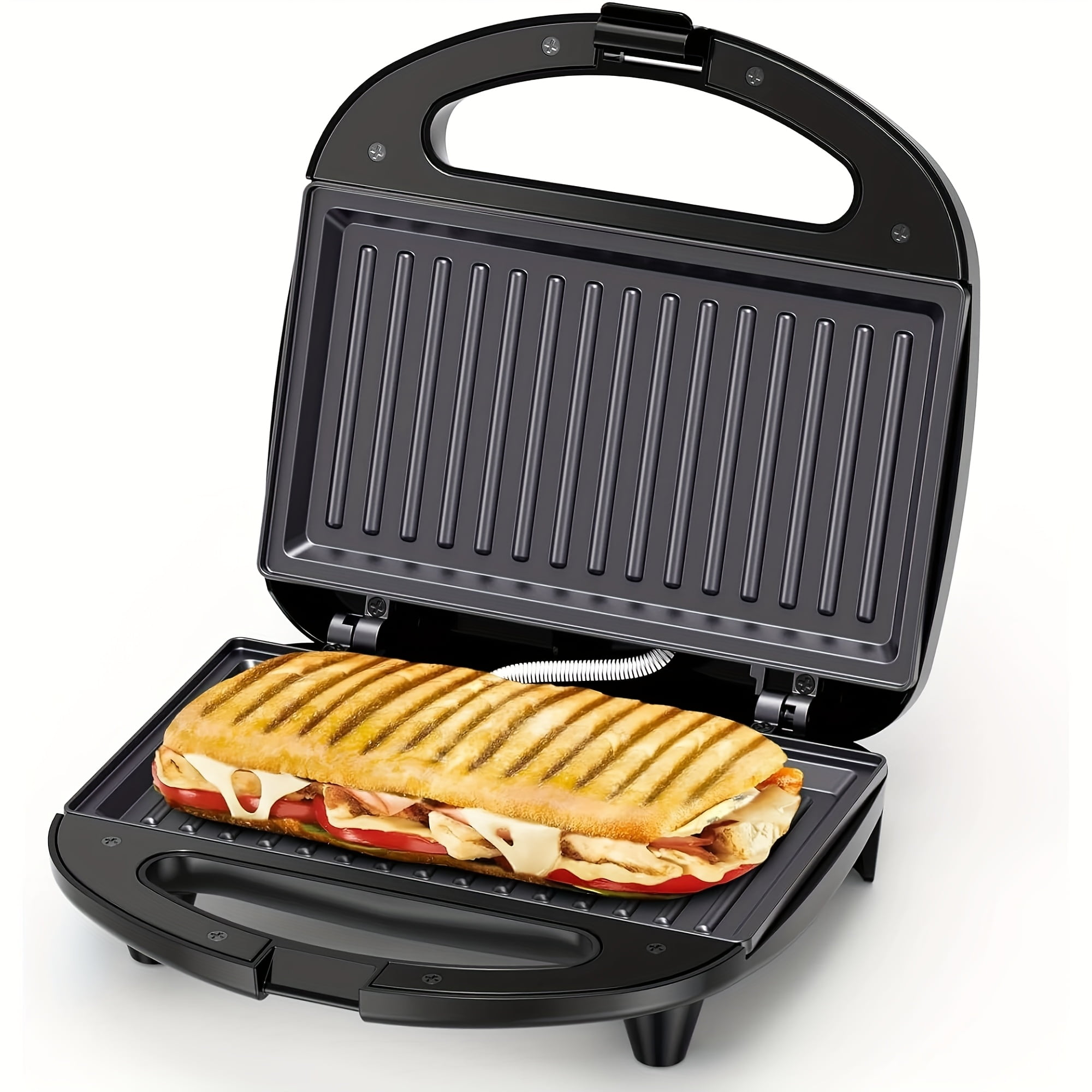 2-Sandwich Maker, Non-Stick Belgian Waffle Iron with Indicator Lights ...