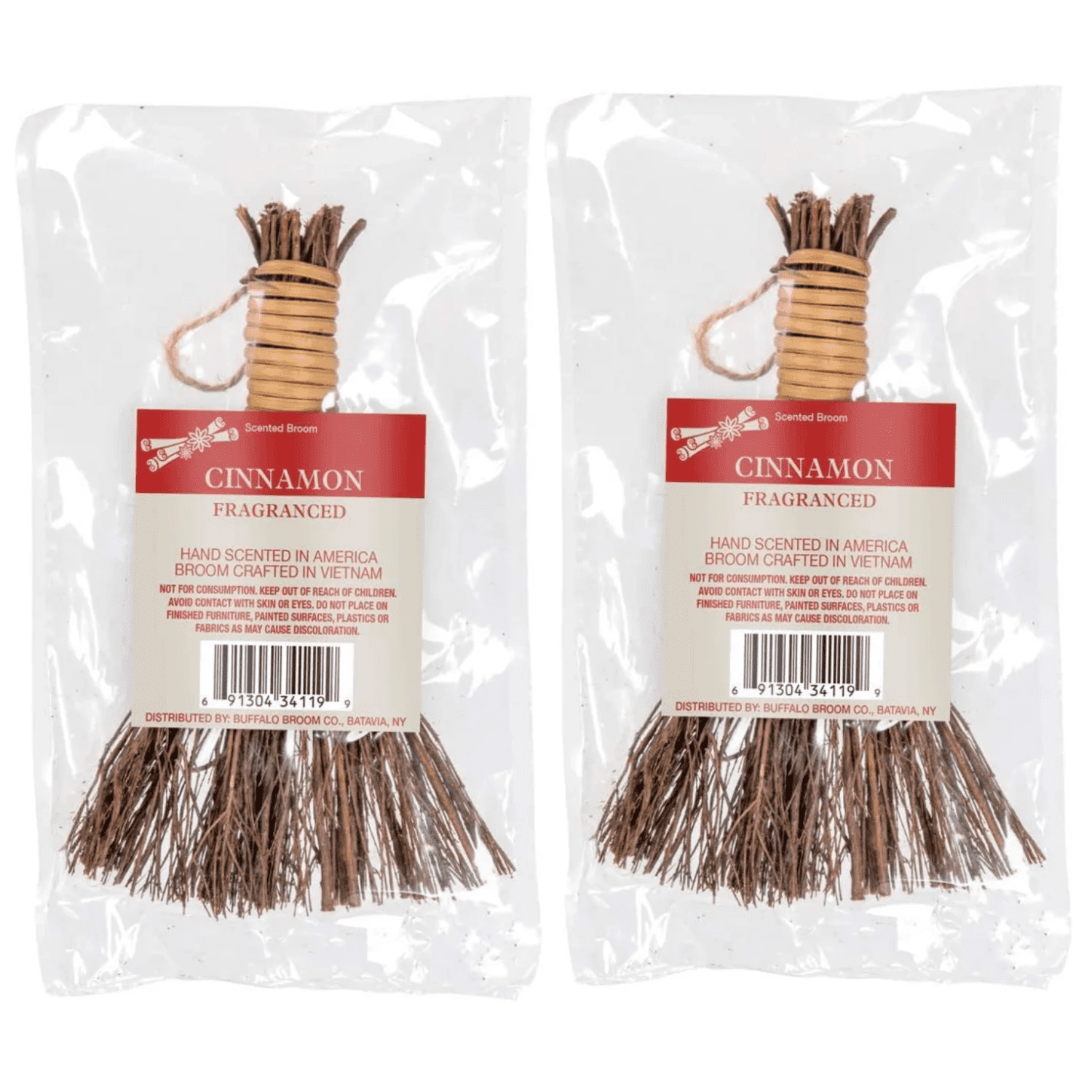 (2) Scented Broom Cinnamon Fragranced Hanging Broom Decor for Home Door ...